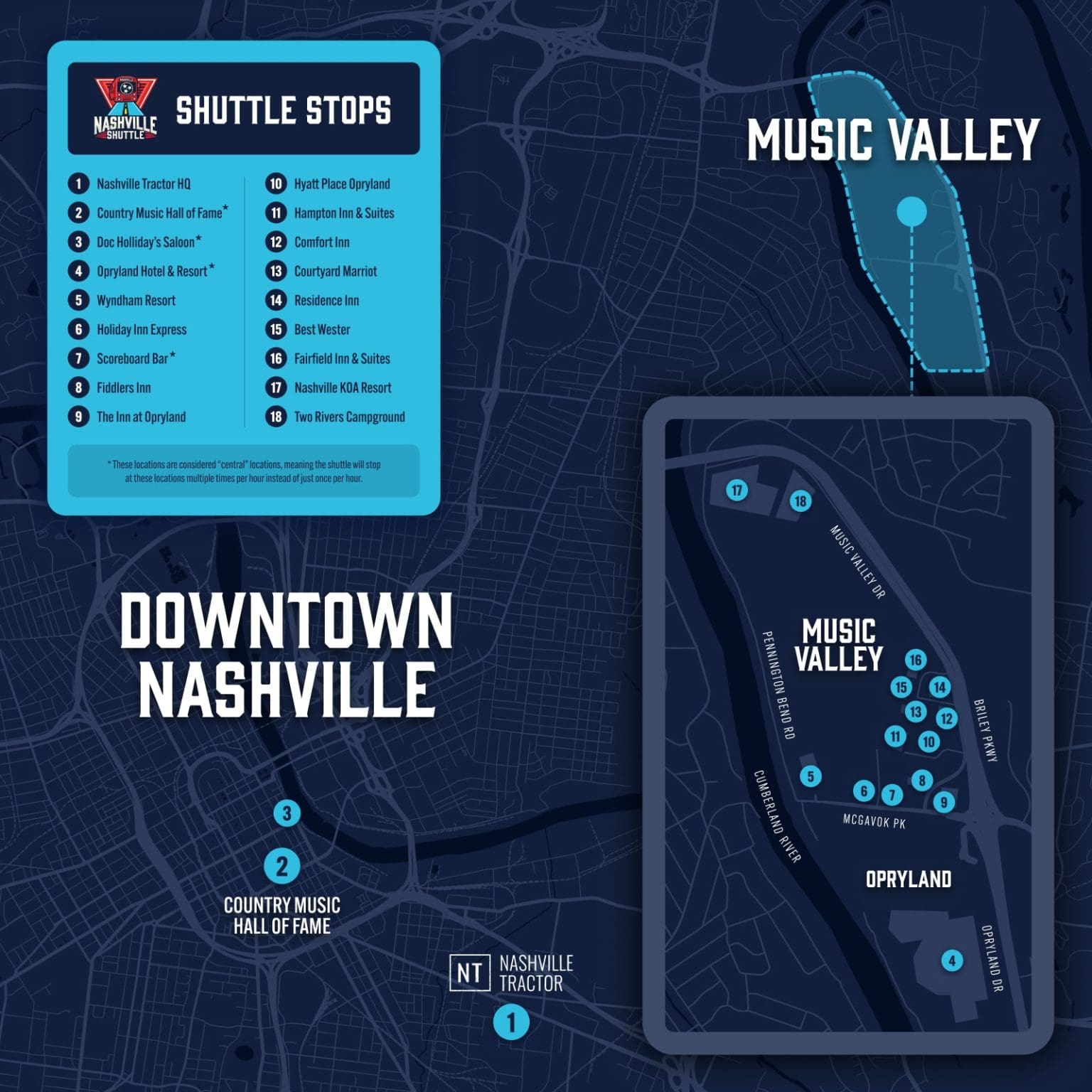 Explore Nashville with Our Shuttle Route Map | Nashville Shuttle